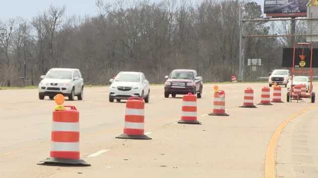 Lane switch coming up on I-55
