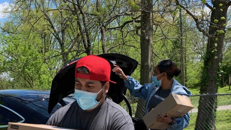 Dozens of laptops donated so homeless students can continue schooling ...