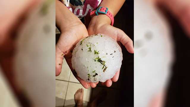 Large hail falls as another round of severe storms moves across Oklahoma