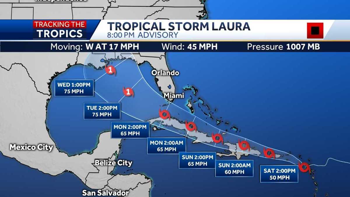 8pm Advisory: Tropical Storm Laura