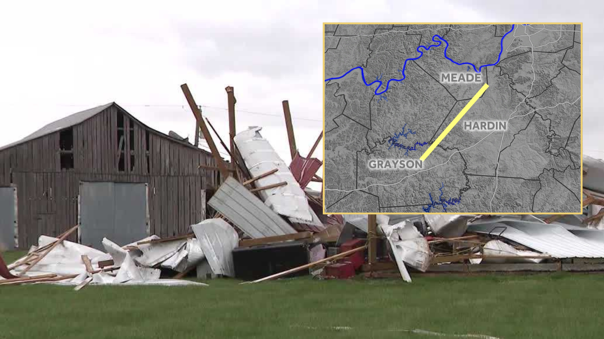 NWS: Long-track EF1 tornado went through Grayson, Hardin, Meade counties