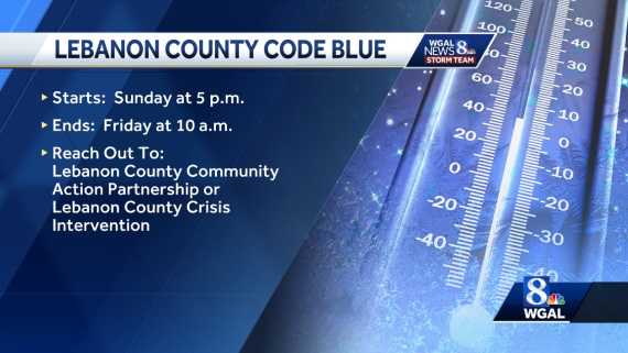 Lebanon County Department of Emergency Services issues Code Blue Alert