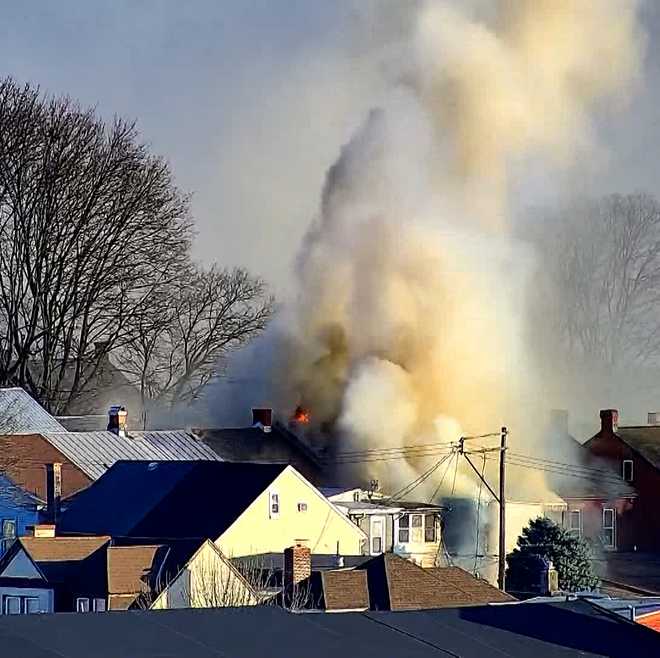 Man suffers burns, propane tanks explode, pets killed in three-alarm ...
