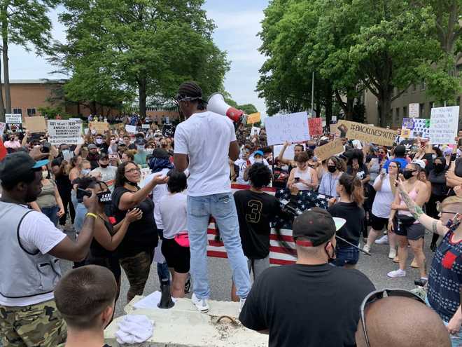Large crowd attends George Floyd protest in Lebanon