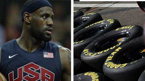LeBron James pumps up his Ohio hometown, Goodyear Tire
