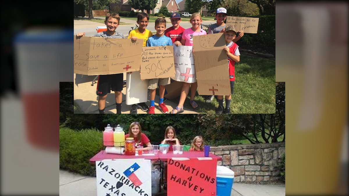 Kids organize Labor Day lemonade stand for Hurricane Harvey donations