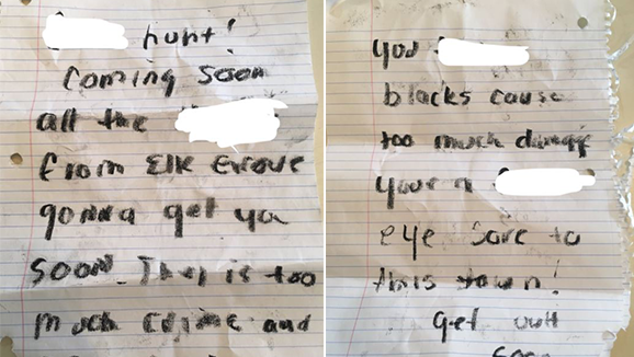 Racist letter left at Elk Grove business