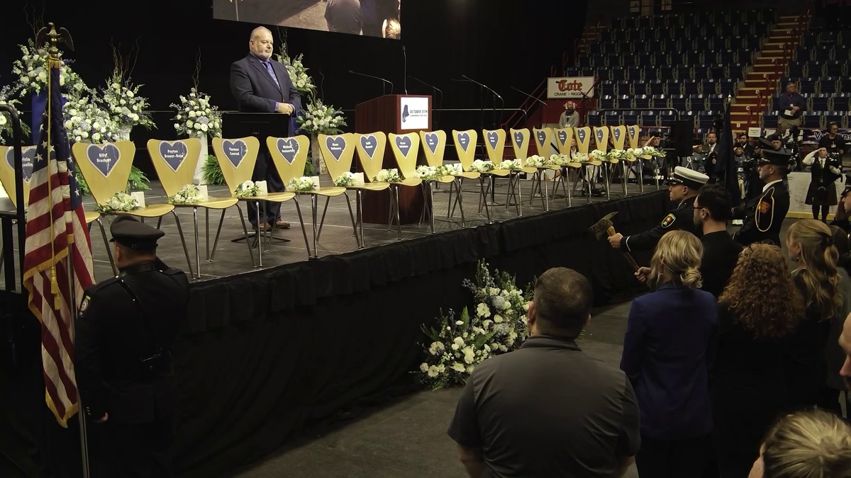 Lewiston remembers victims of mass shooting with somber ceremony