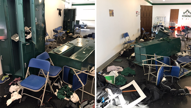 Vandals damage, loot Galt football locker room