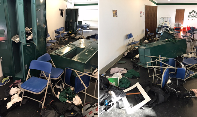Vandals damage, loot Galt football locker room