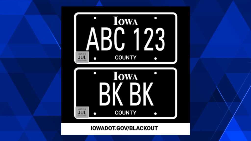 Blackout license plates available for Iowa drivers Blackout license plates available for Iowa drivers