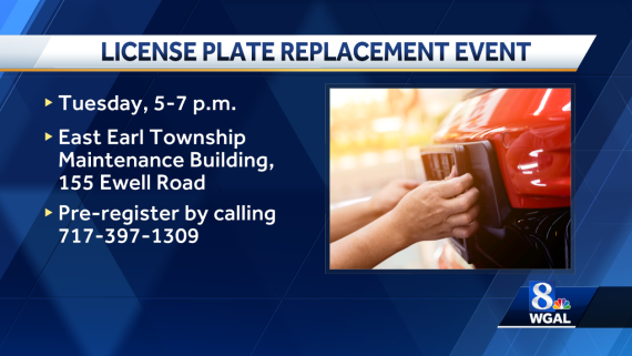License plate replacement event to be held in Lancaster County