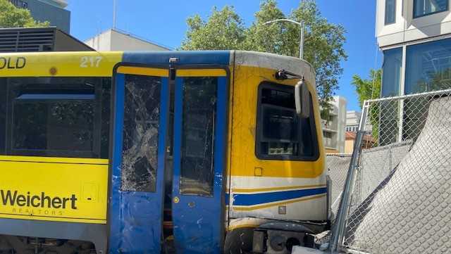 Train derails after crash involving truck in Sacramento