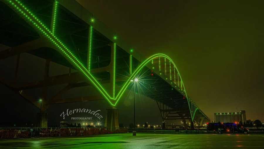 Hoan Bridge lit up for Jackson Sparks Foundation