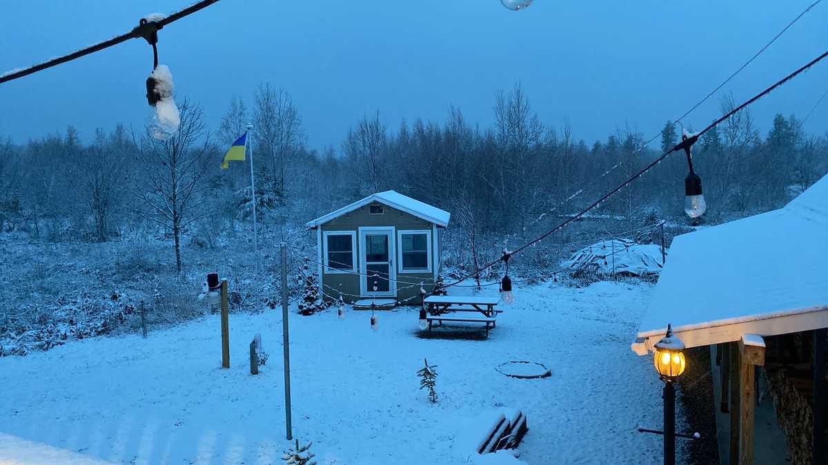 Viewers shared pictures of the snow falling across Maine