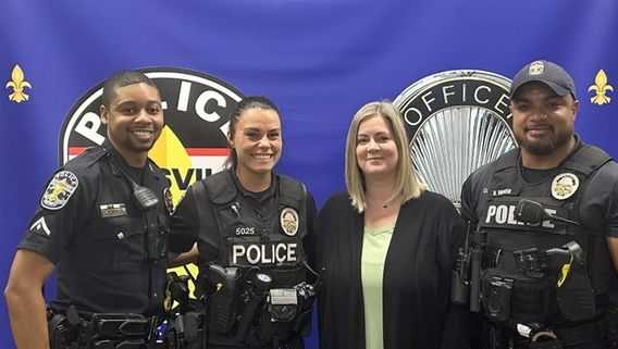 Bank shooting survivor meets LMPD officers who saved her life