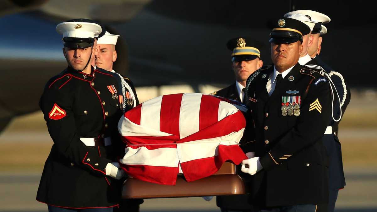 Wellington Marine helped escort casket at joint base Andrews for former ...