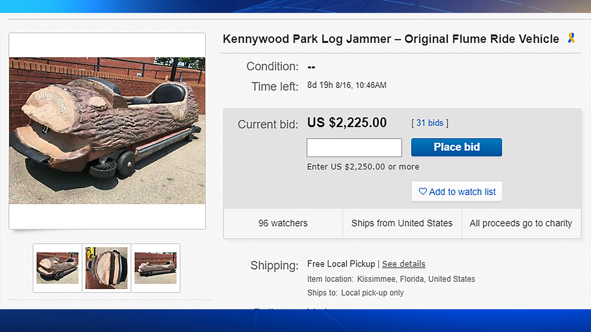 A piece of Kennywood's Log Jammer sells for $11,100
