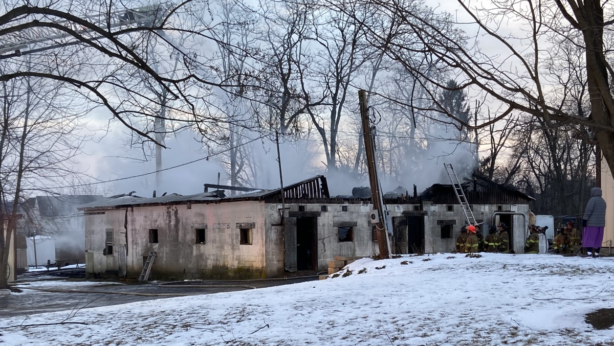 Crews battle central Pa. barn fire