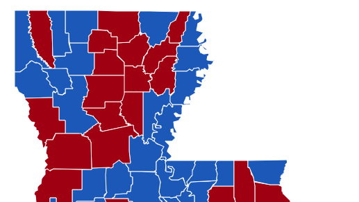 Louisiana U.S. Senate election result map history