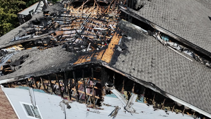 Aerial video shows devastating damage from condo complex fire in Loveland