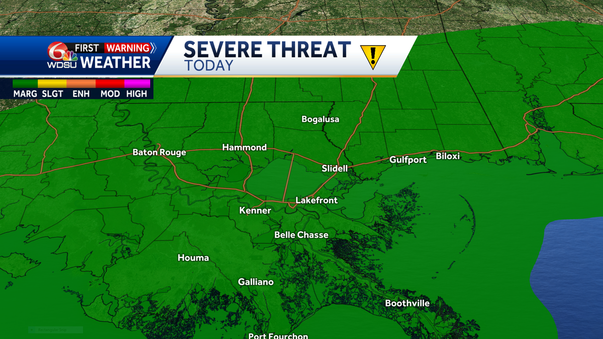 Impact Weather Day & Overnight for Southeast Louisiana