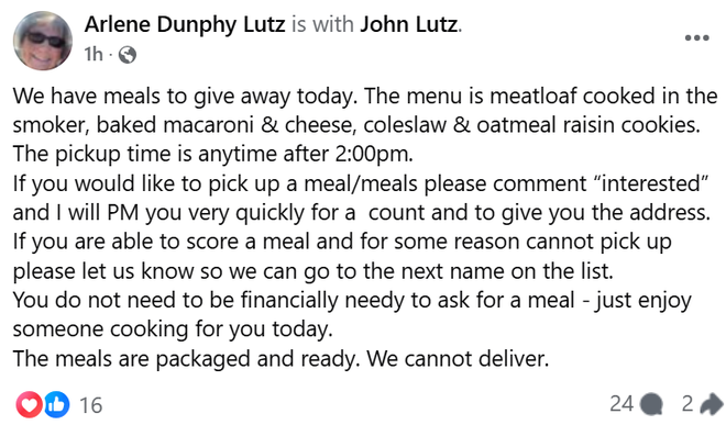 Westbrook couple cooks hundreds of free meals at a time