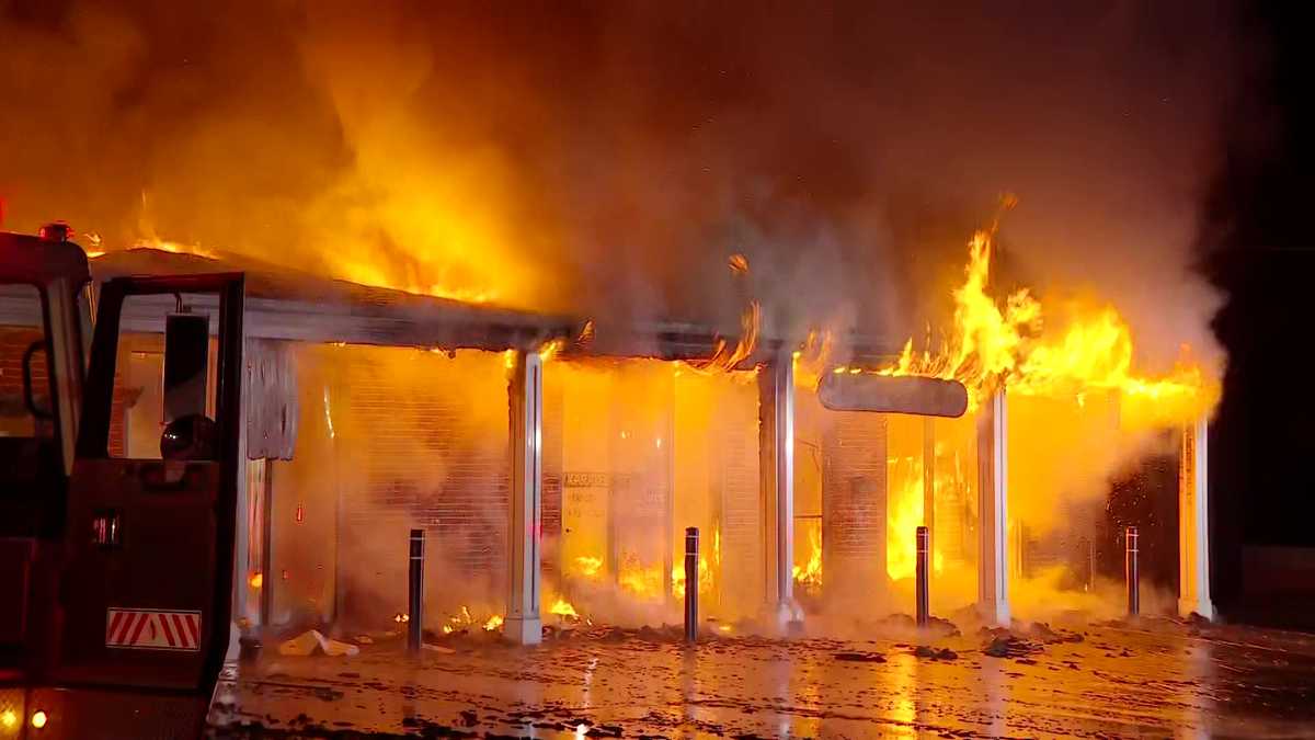 Several businesses destroyed after fire rips through Mass. strip mall