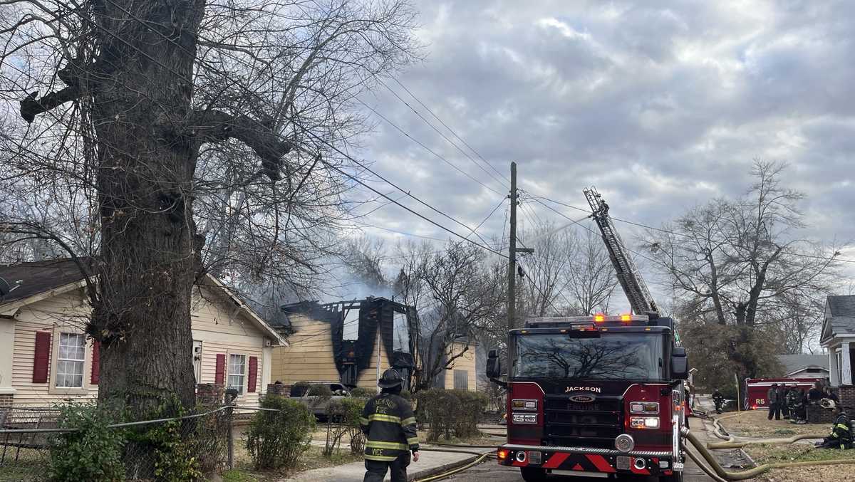 Fire rips through two-story Jackson home