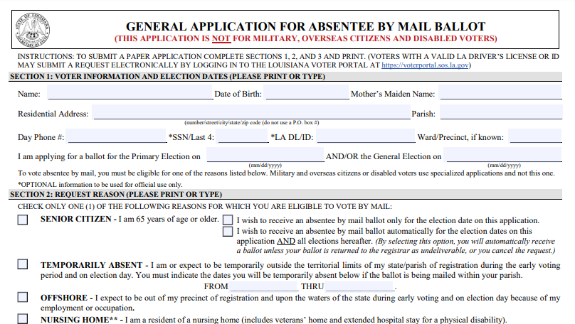 Louisiana mail-in ballots: Deadlines, instructions, and eligibility