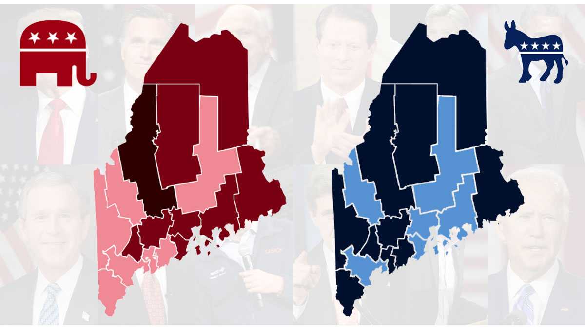 MAPS: Maine presidential primary elections since 2004