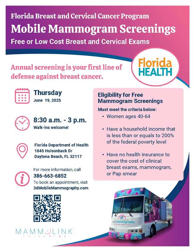 Free and low-cost mammogram screenings in Daytona Beach