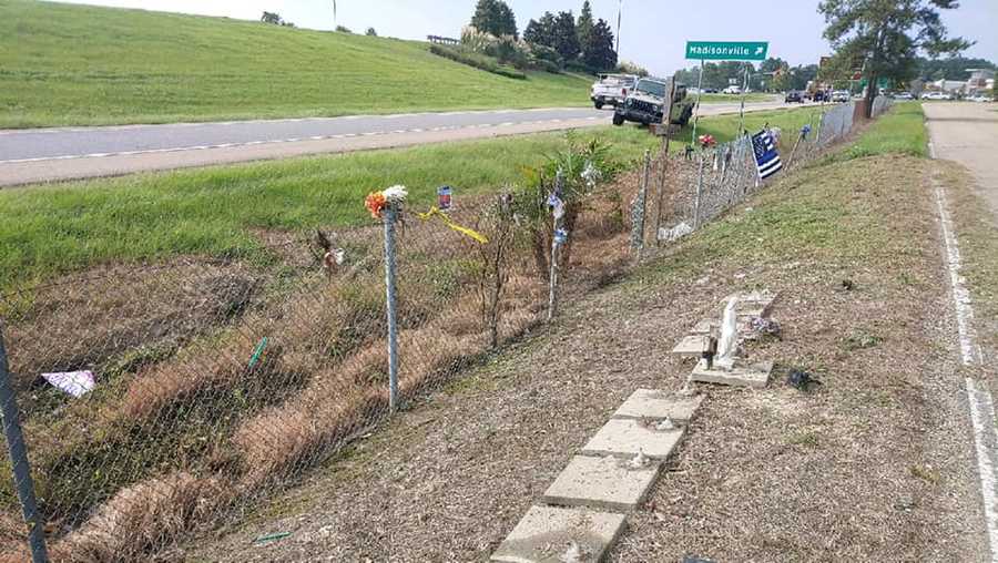 Mandeville PD investigating desecration of fallen officer's makeshift ...