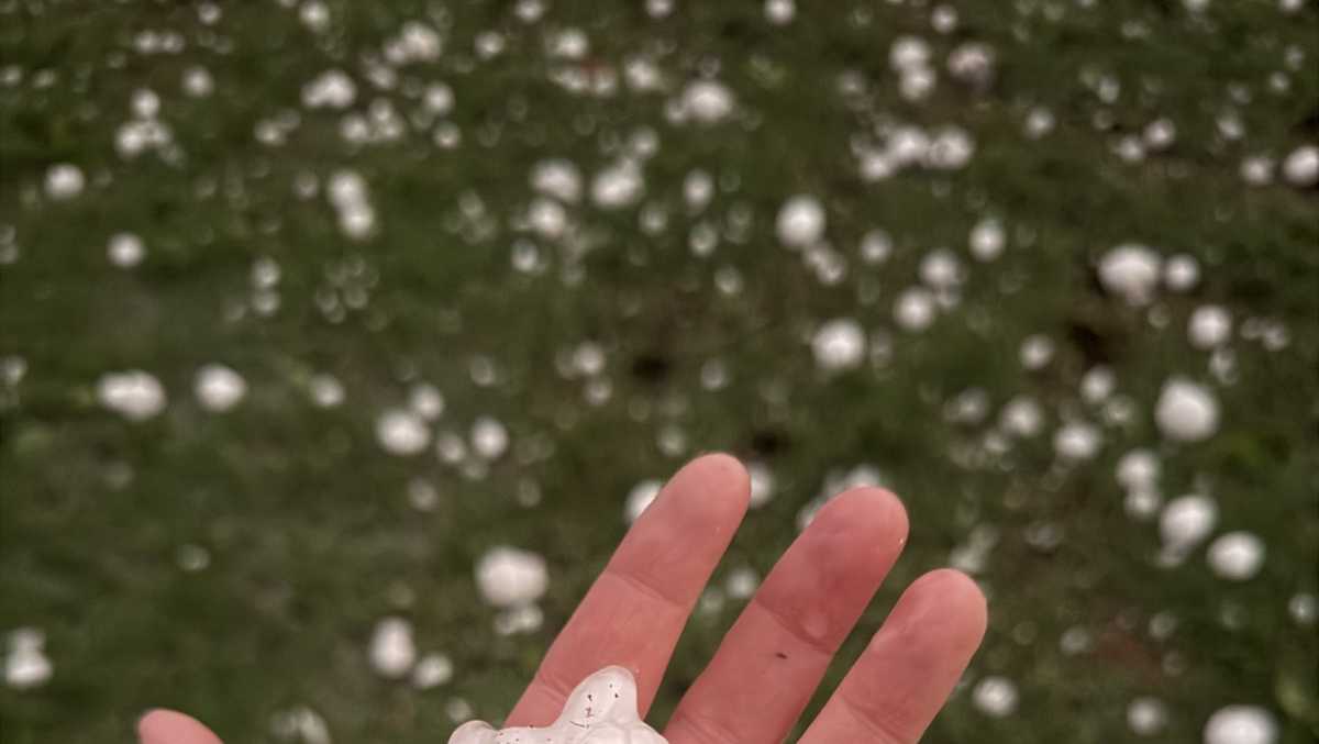Huge hail falls in Mangum as severe storms move across Oklahoma