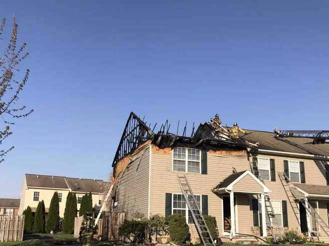 Grill fire destroys townhouse