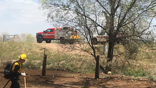 Crews put out 'big 'ol pile of manure' fire