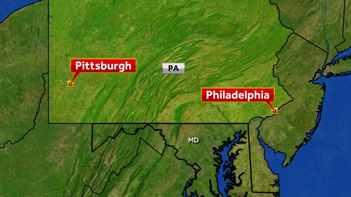 Map of the state of Pennsylvania