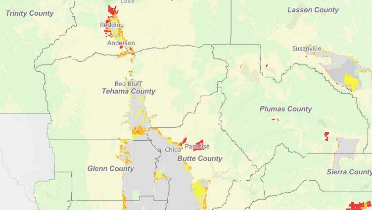 Map | See California wildfire hazard zones by county