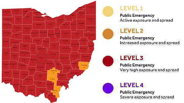 Interactive map: Ohio's COVID-19 advisory system