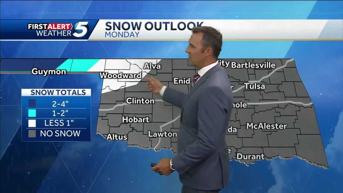 Oklahoma could see snow on Monday amid cold front