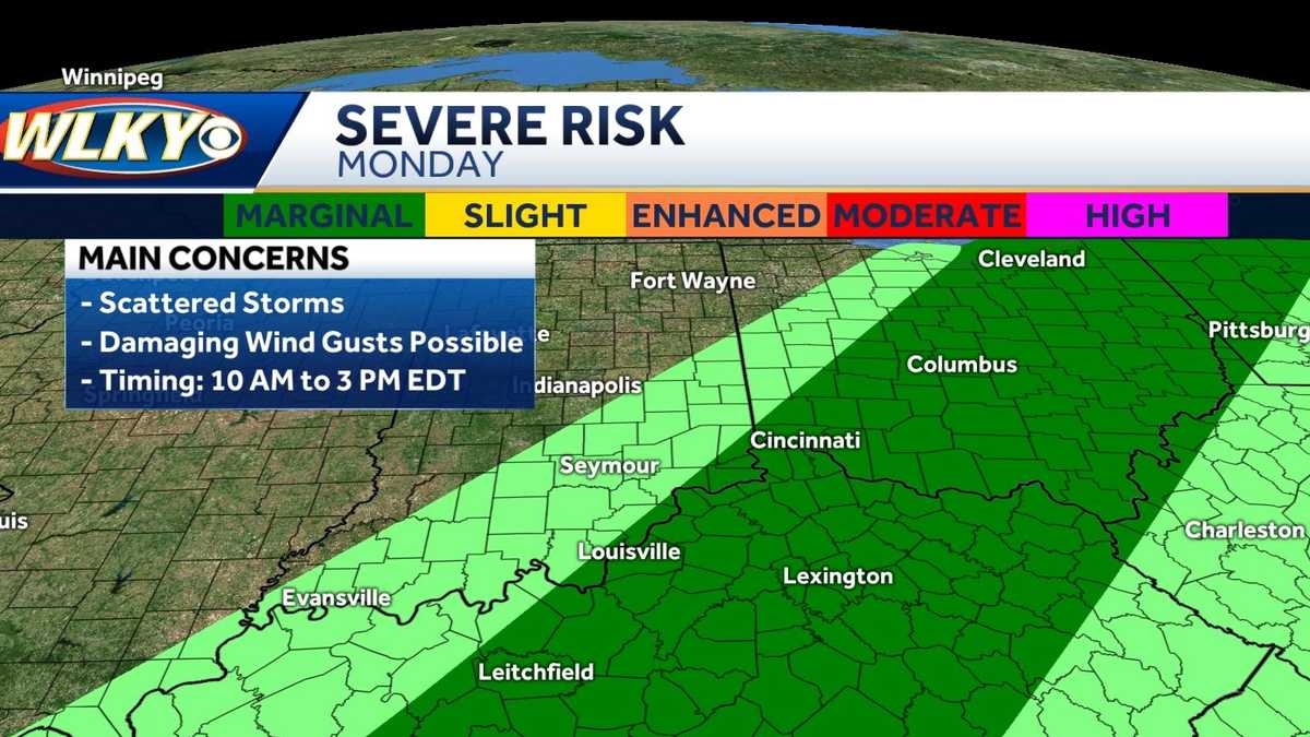 Louisville weather planner: Stormy start, then cooler and quieter