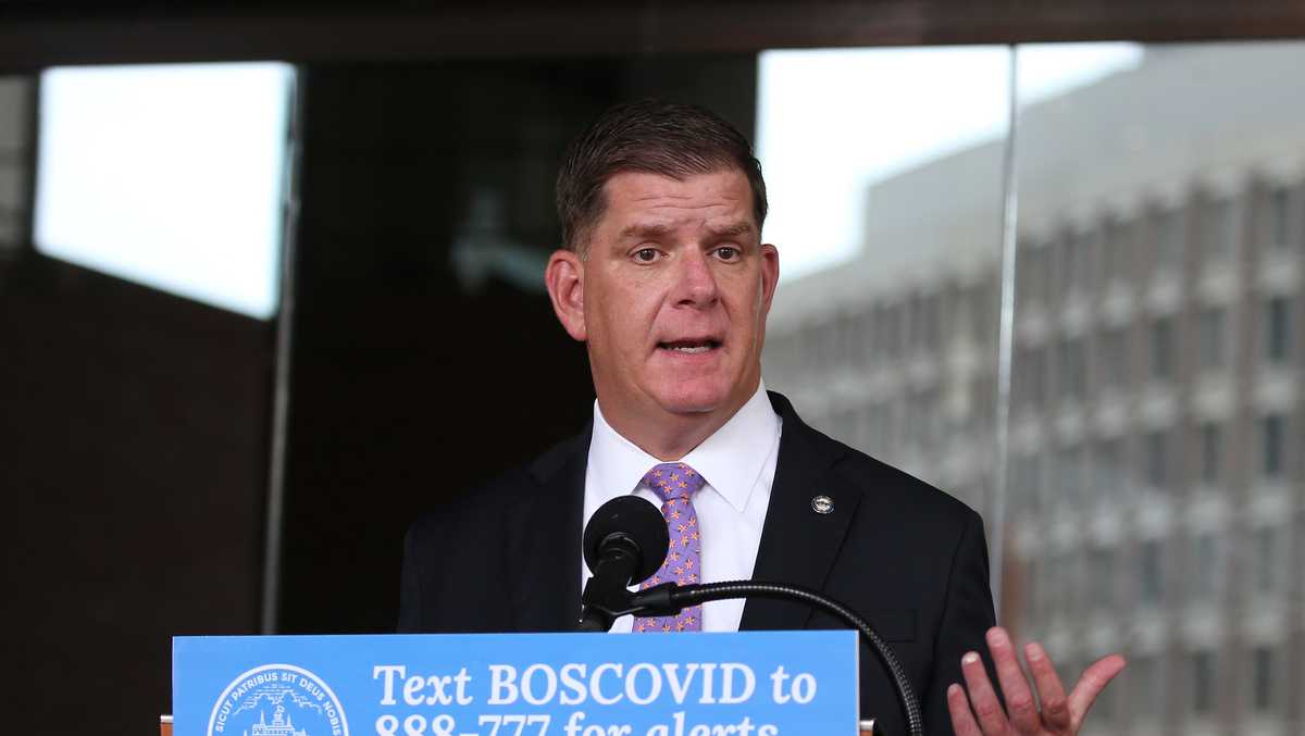 Mayor Walsh faces questions about political challenger at COVID-19 briefing