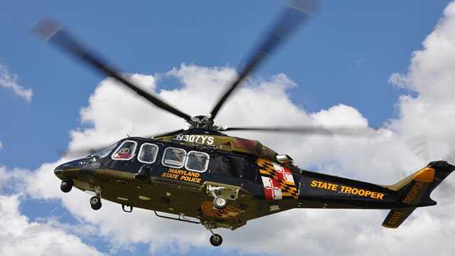 State police helicopter rescued stranded boaters in Baltimore