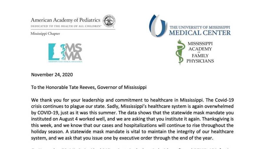 Mississippi physicians ask governor for statewide mask mandate Mississippi physicians ask governor for statewide mask mandate