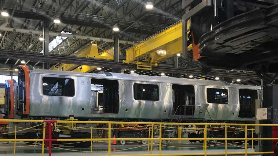 Look inside new factory building new trains for MBTA