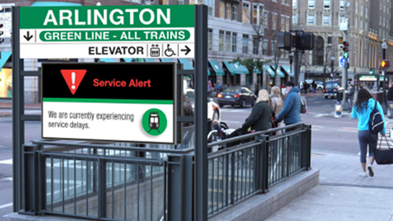 Look over here! MBTA planning digital displays outside stations