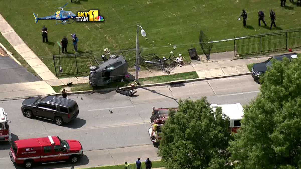 Robbery suspect flees police, hits woman, crashes: BPD