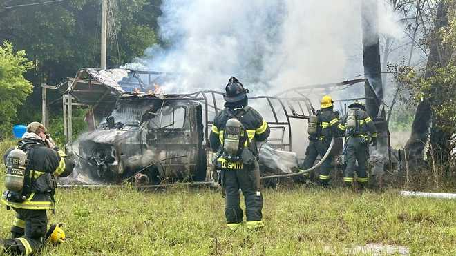 Fire rescue: Crews battle RV fire in Marion County