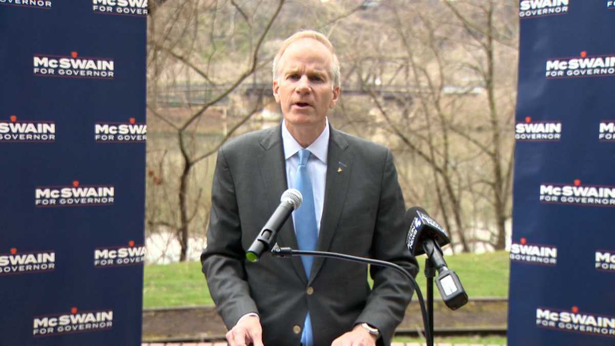 Bill McSwain promises to cut state’s gas tax in half