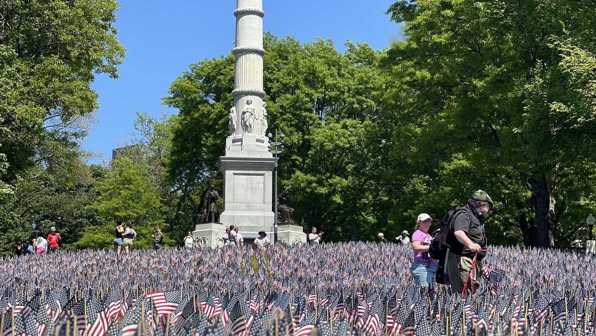 Annual Memorial Day flag garden on Boston Common
